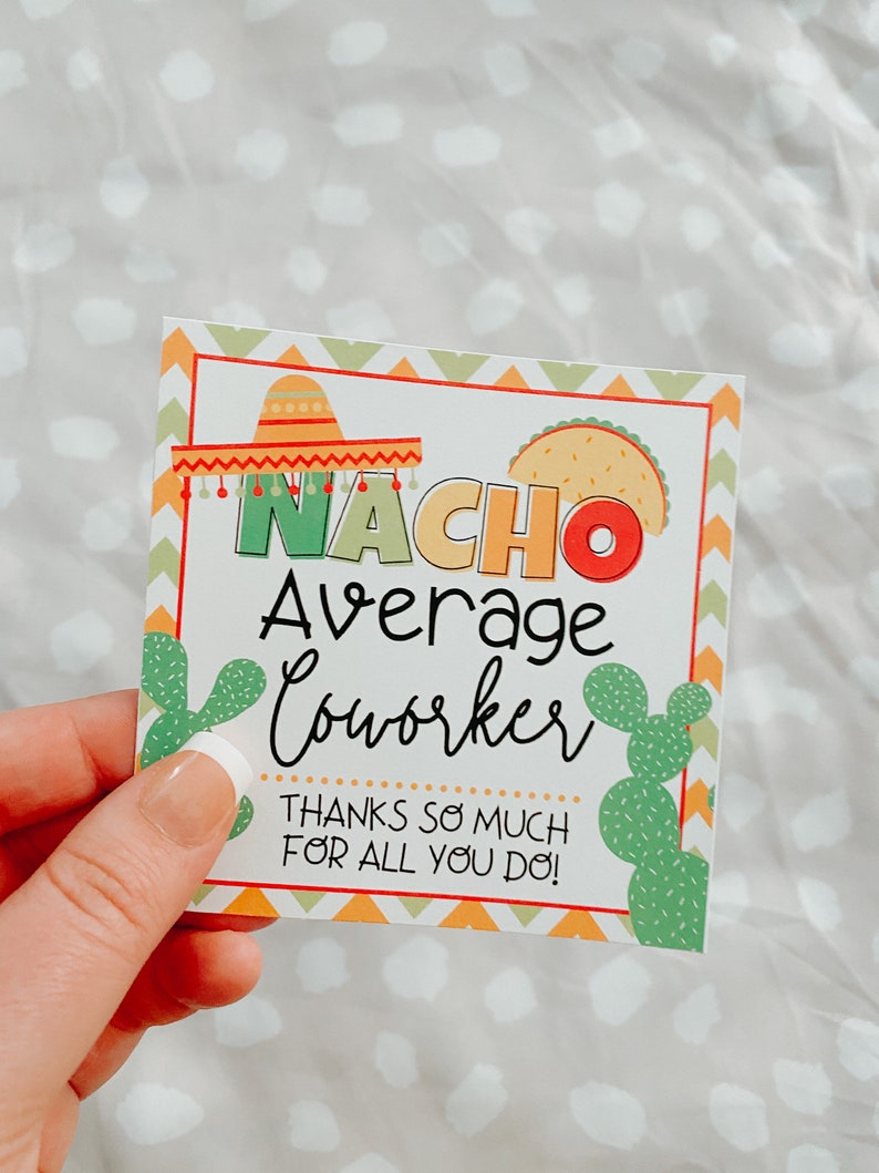 Nacho Average Staff Gift Tag Set of 8 | Staff Appreciation | Boss Gift ...