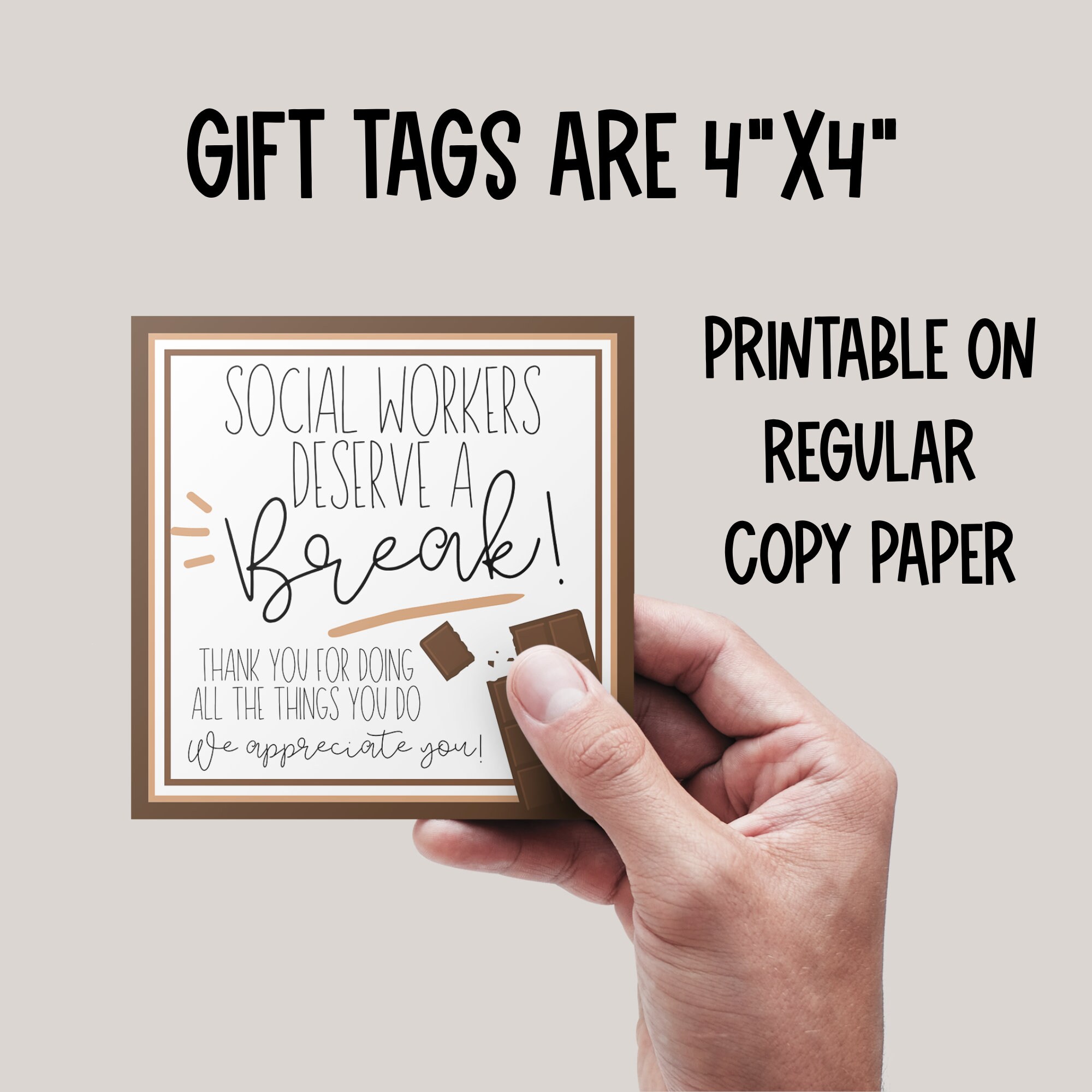 EDITABLE You Deserve A Break Kit Kat Gift Tag | Appreciation Gift ...