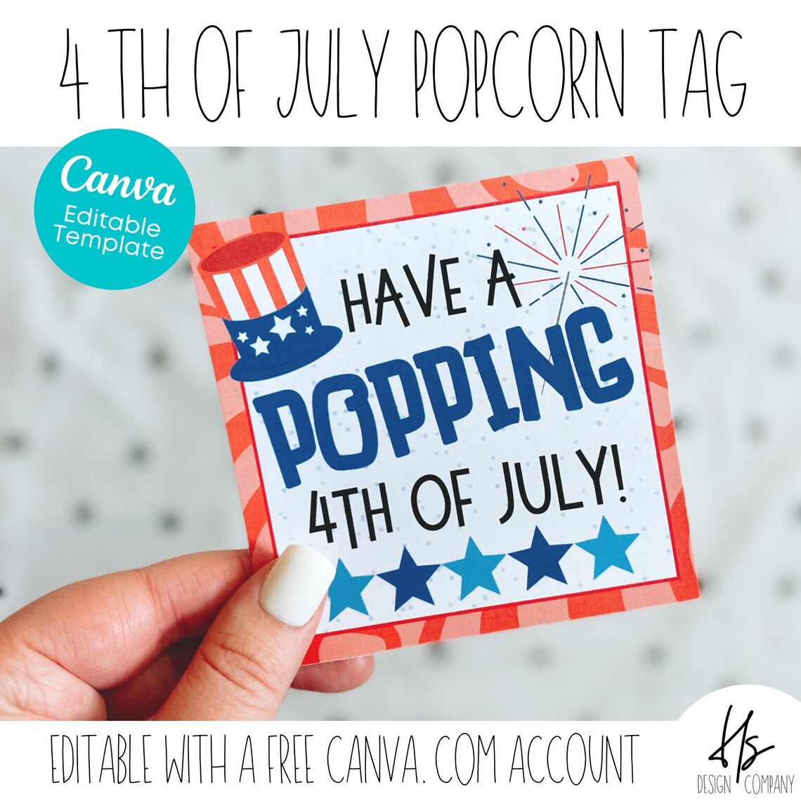 Have a Popping 4th of July Gift Tag Popcorn 4th of July - Etsy