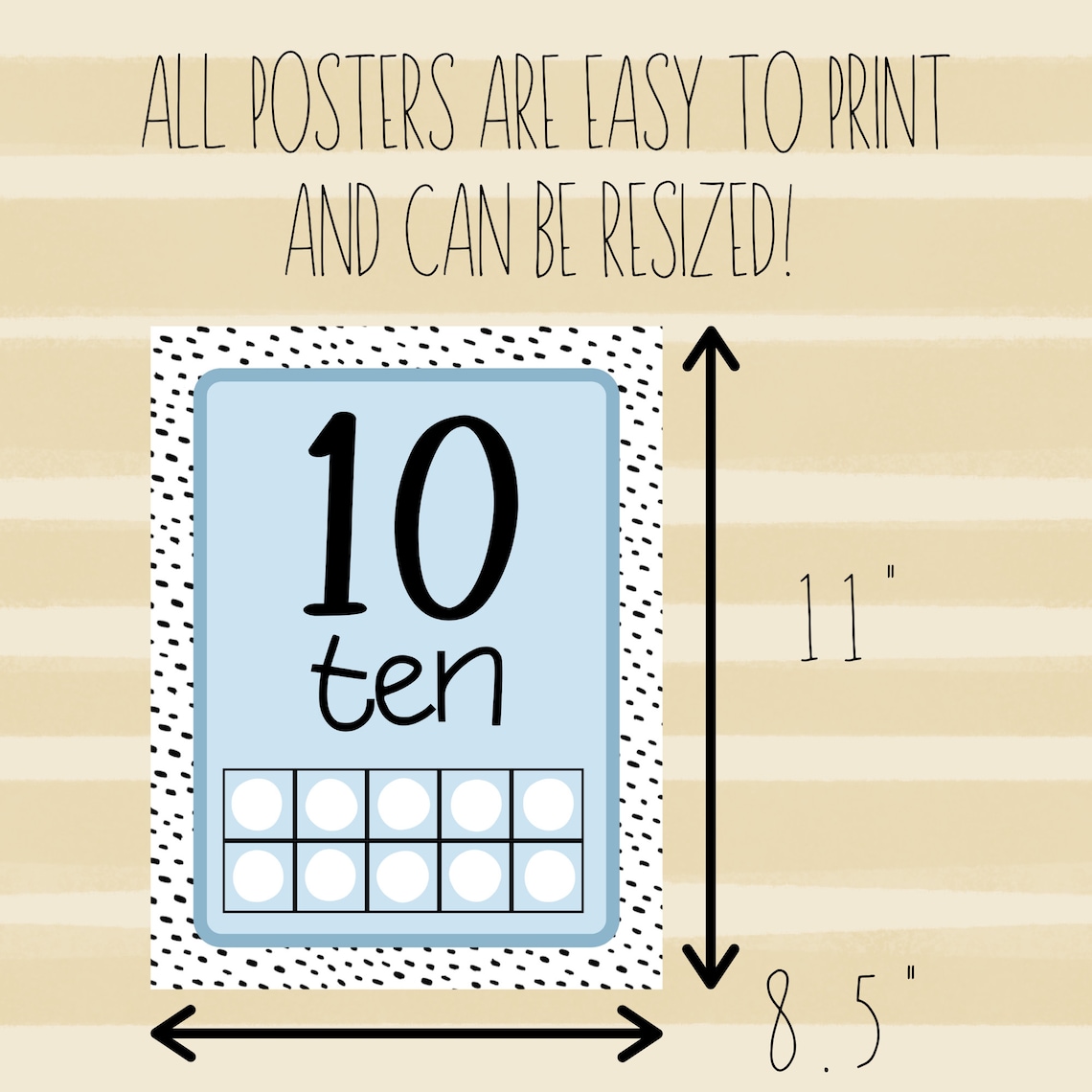 PRINTABLE Modern Colorful Number Posters Bulletin Board - Etsy