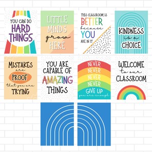 PRINTABLE Spotty Rainbow Classroom Poster Pack | Bulletin Board ...