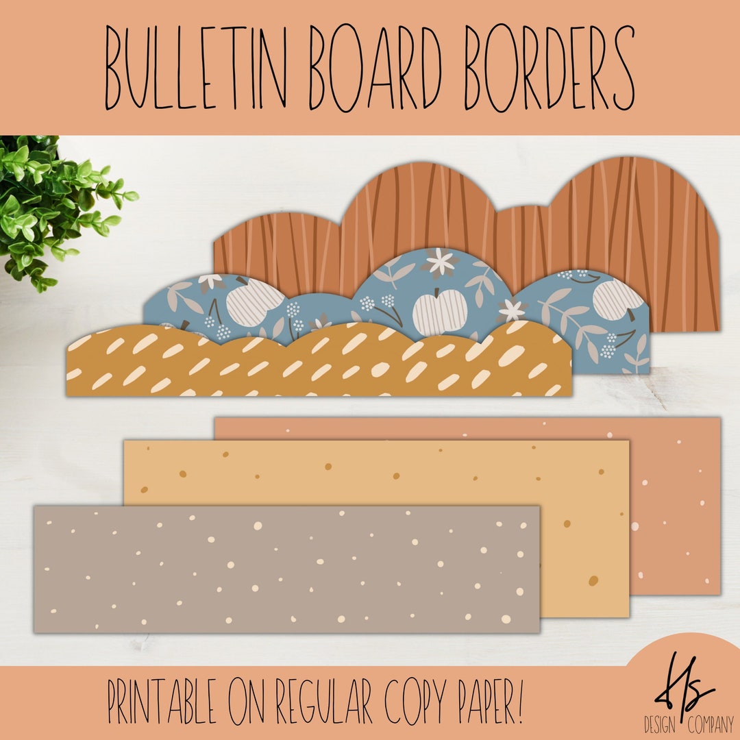 PRINTABLE Fall Neutrals Bulletin Board Borders | Printable Classroom ...