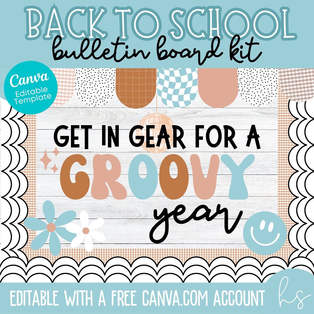 EDITABLE Get in Gear for a Groovy Year Bulletin Board Kit | Back to ...