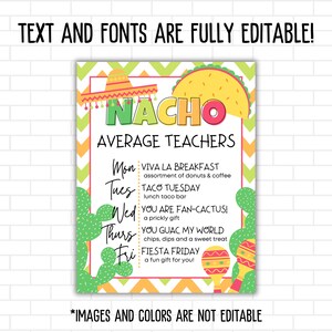 EDITABLE Teacher Appreciation Week Flyer| Nacho Theme | Cinco De Mayo ...