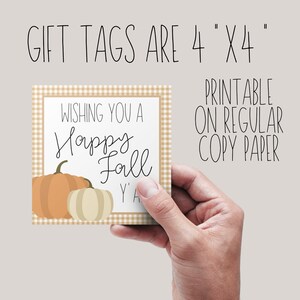Wishing You A Happy Fall Y'all Printable Gift Tag | Fall Gift Tag ...