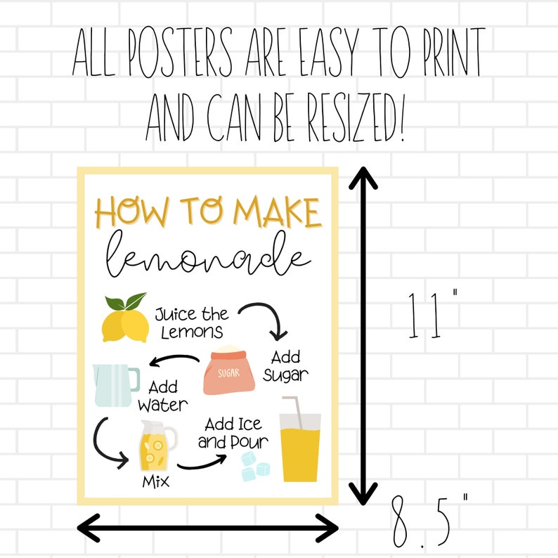 PRINTABLE Lemonade Stand Dramatic Play Kit Summer Activity - Etsy