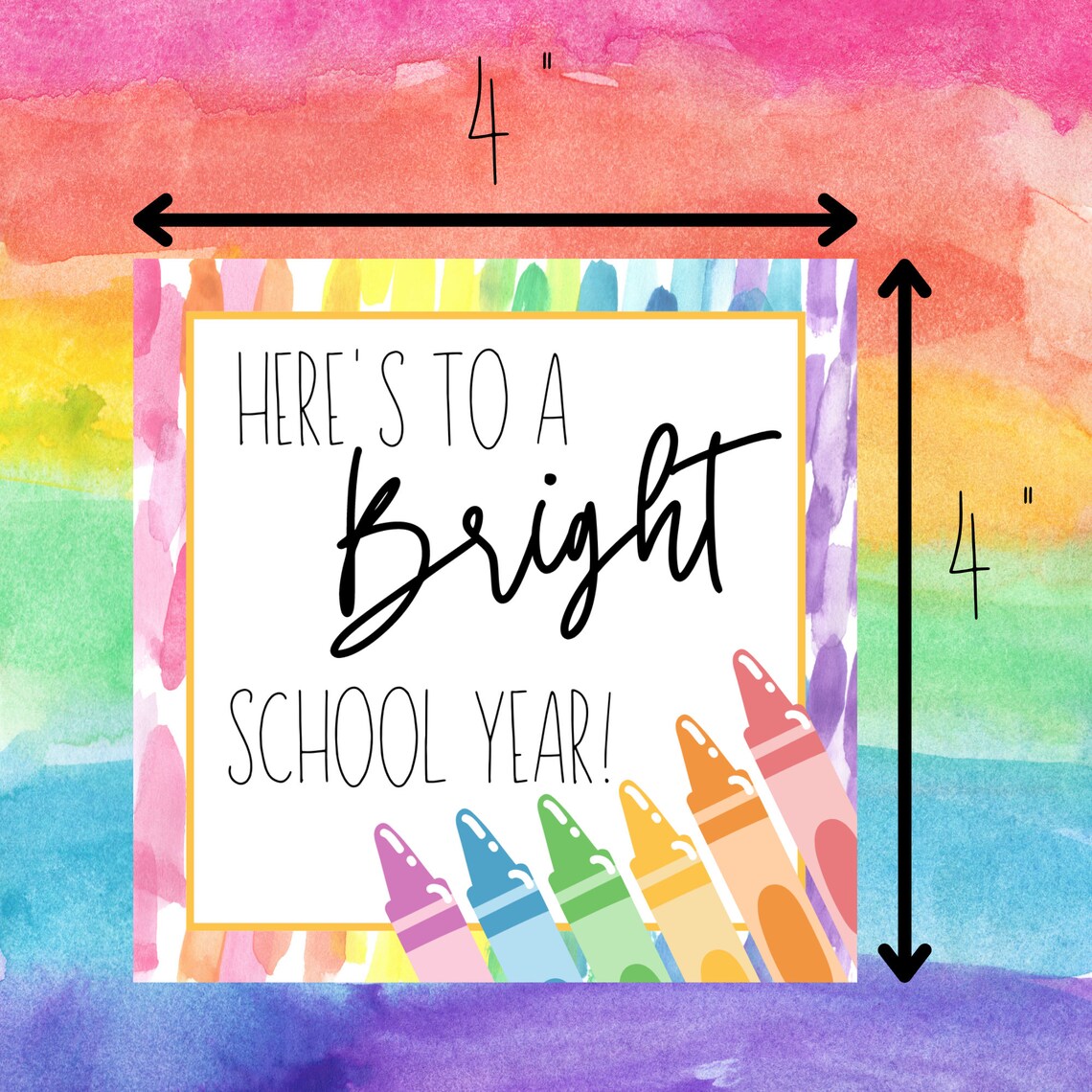 PRINTABLE Here's to A Bright School Year Gift Tag | Etsy