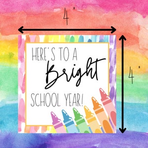 PRINTABLE Here's to A Bright School Year Gift Tag | Colorful Crayon Tag ...