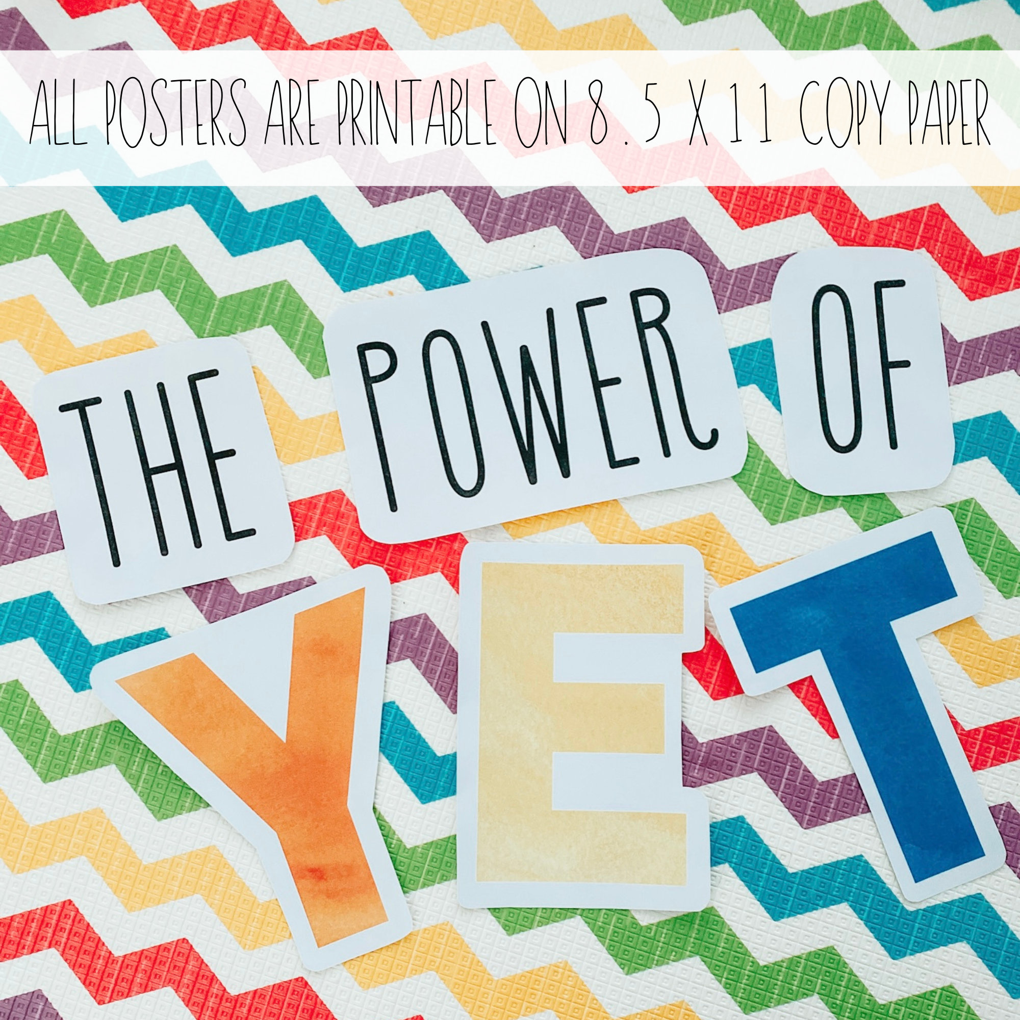 PRINTABLE the Power of YET Bulletin Board Pack Watercolor - Etsy