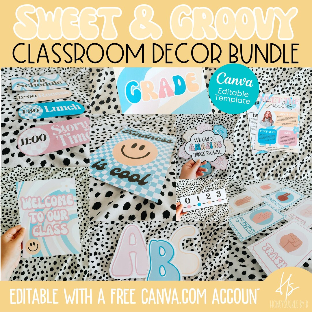 Sweet & Groovy Classroom Decor Bundle | Printable Classroom Posters ...