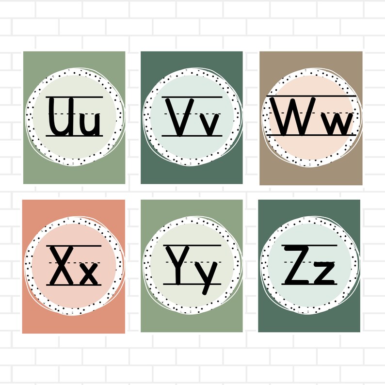 PRINTABLE Boho Farmhouse Alphabet Poster Pack Printable - Etsy