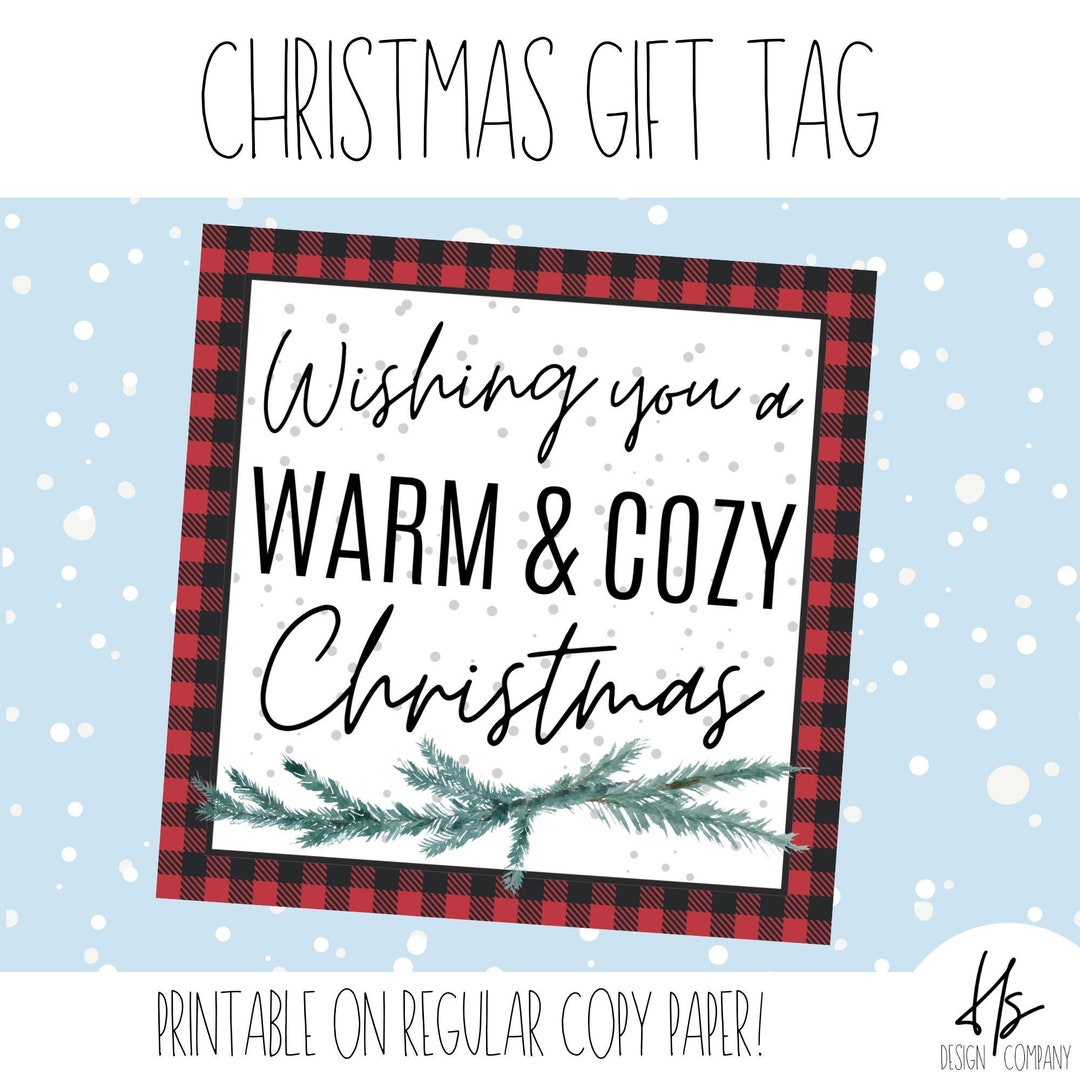 Wishing You A Warm and Cozy Printable Blanket Gift Tag | Christmas Gift ...