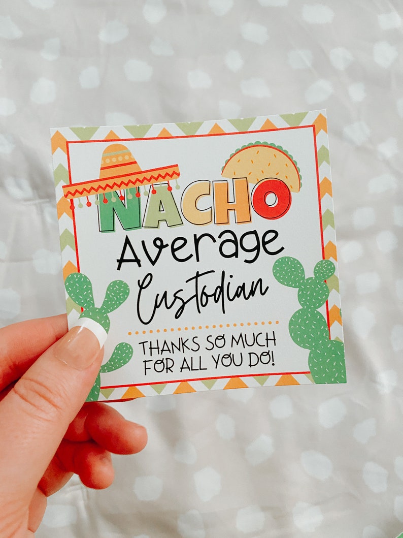 PRINTABLE Nacho Average Teacher Gift Tag Set of 8 Teacher | Etsy