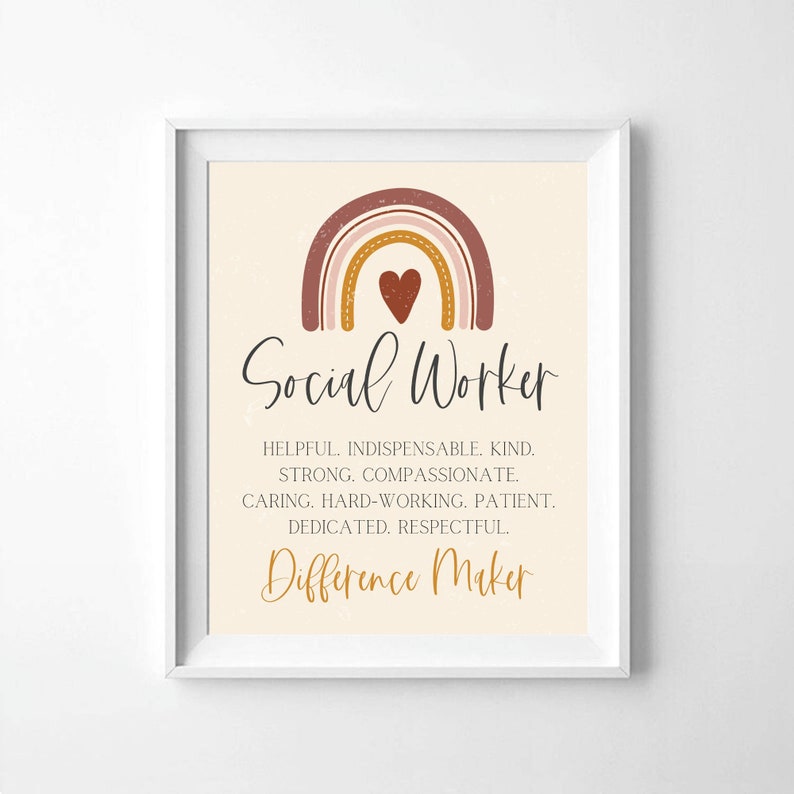 PRINTABLE Social Worker Poster Difference Maker Office - Etsy