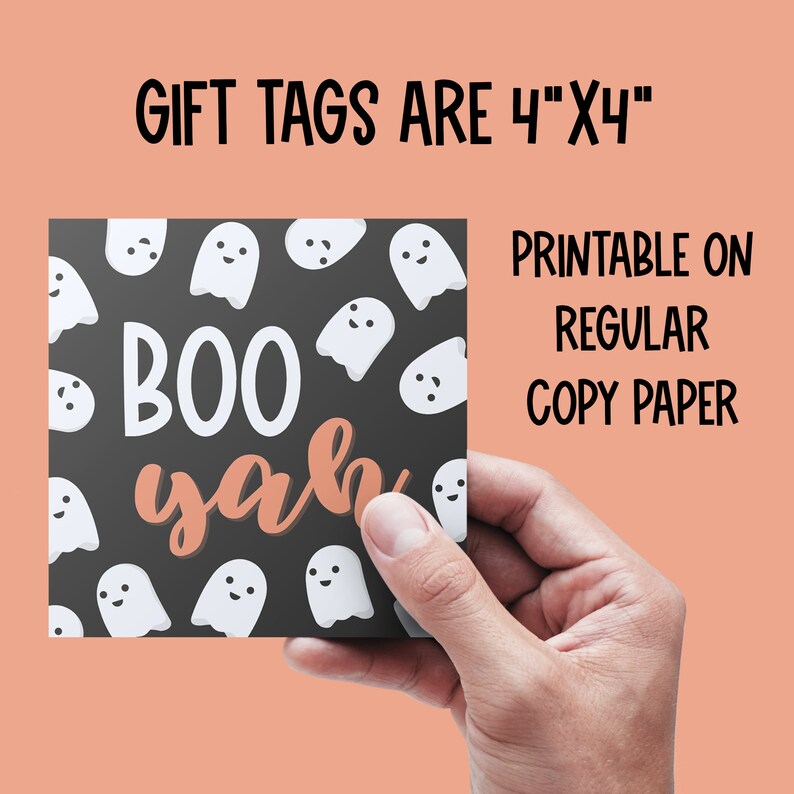 PRINTABLE Boo Yah Gift Tag Printable Gift Tag Halloween - Etsy