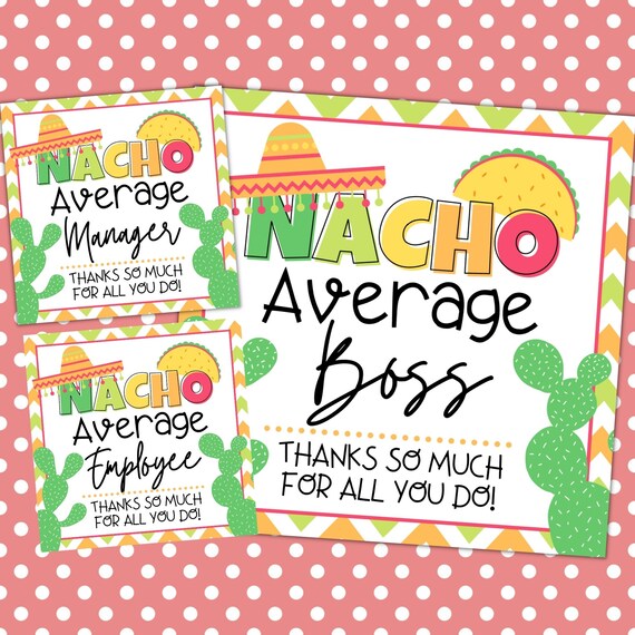 Nacho Average Staff Gift Tag Set of 8 Staff Appreciation | Etsy