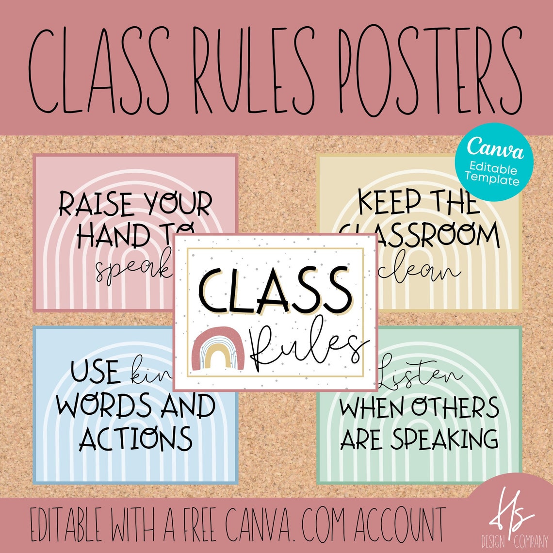 EDITABLE Classroom Rules Posters | Printable Bulletin Board Posters ...