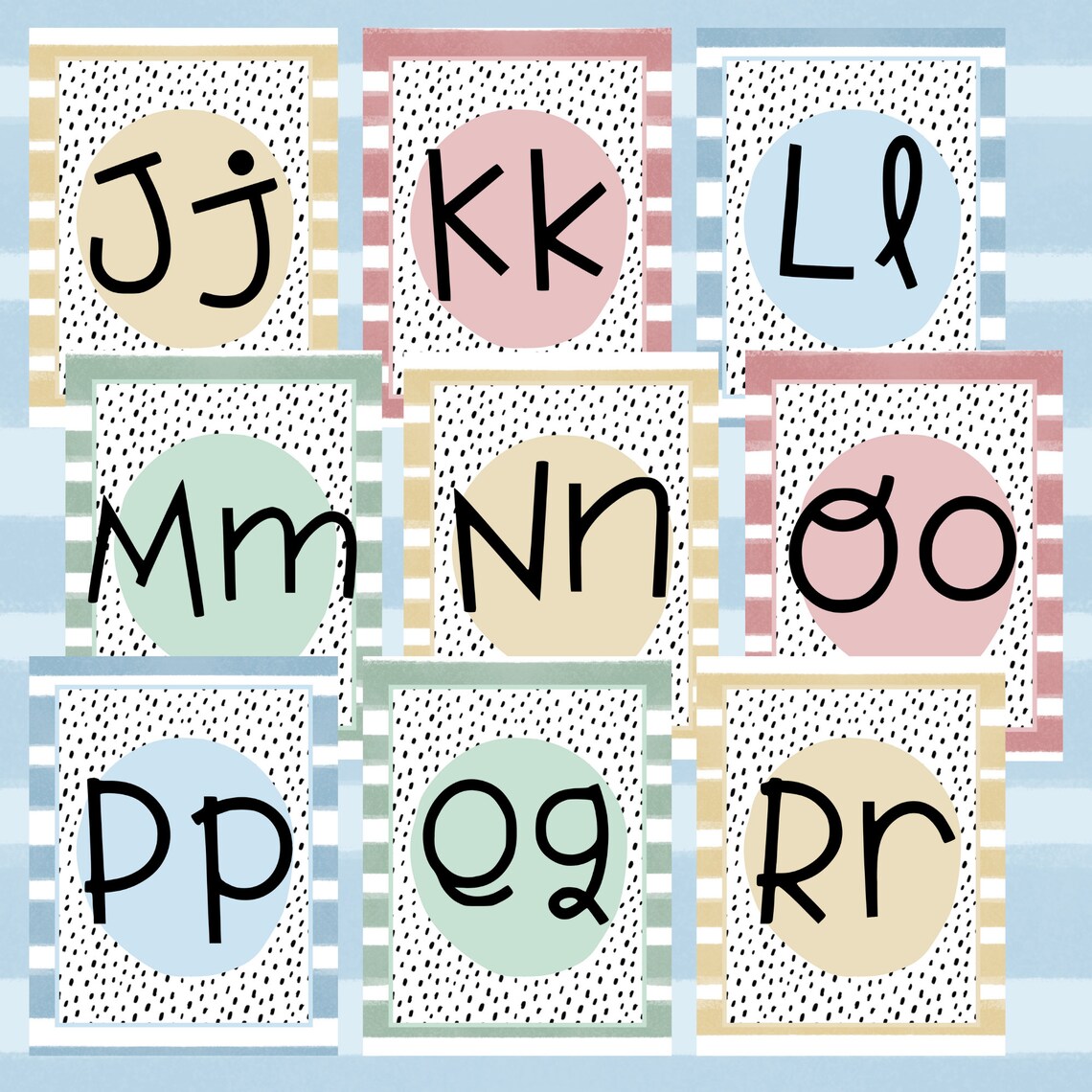 PRINTABLE Modern Colorful ABC Poster Pack Bulletin Board - Etsy