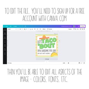 EDITABLE Let's Taco Bout How Awesome You Are Gift Tag | Appreciation ...
