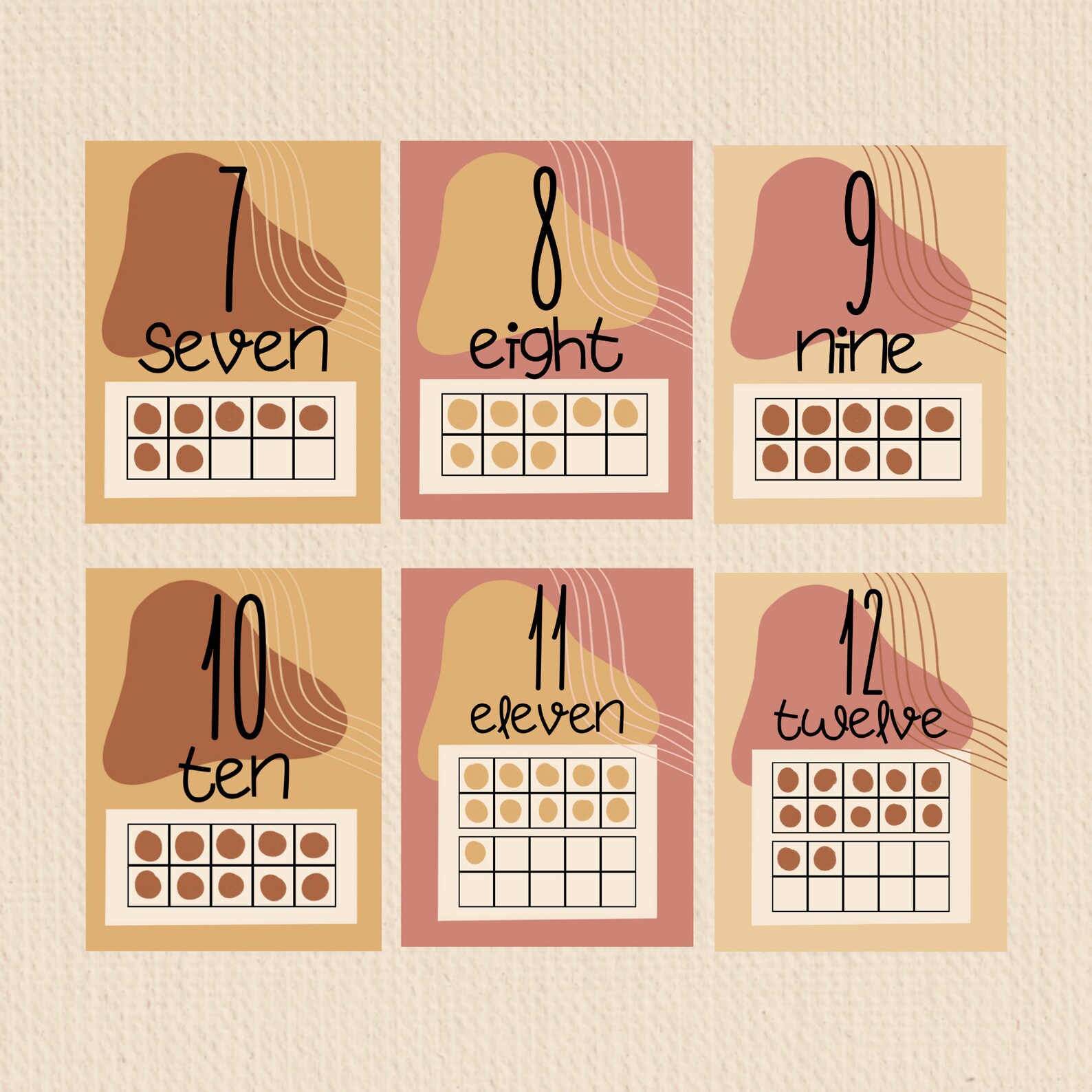 PRINTABLE Number Poster Pack Boho Style Bulletin Board - Etsy