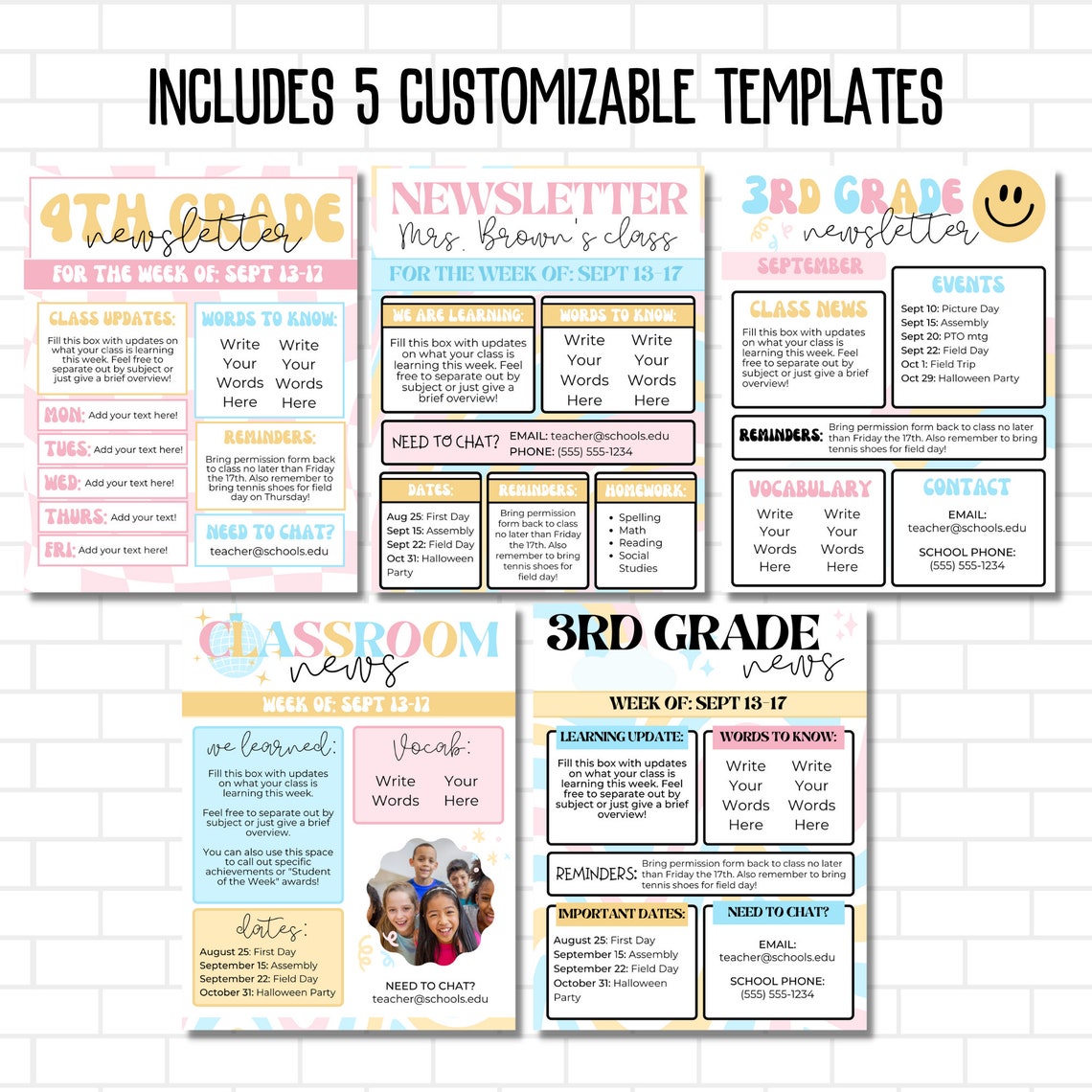 EDITABLE Classroom Newsletter Templates | Sweet & Groovy | Elementary ...