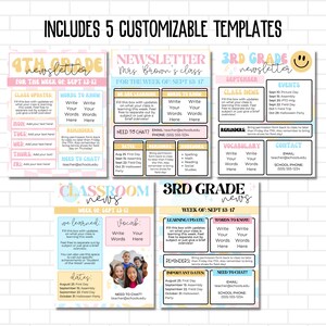 EDITABLE Classroom Newsletter Templates | Sweet & Groovy | Elementary ...