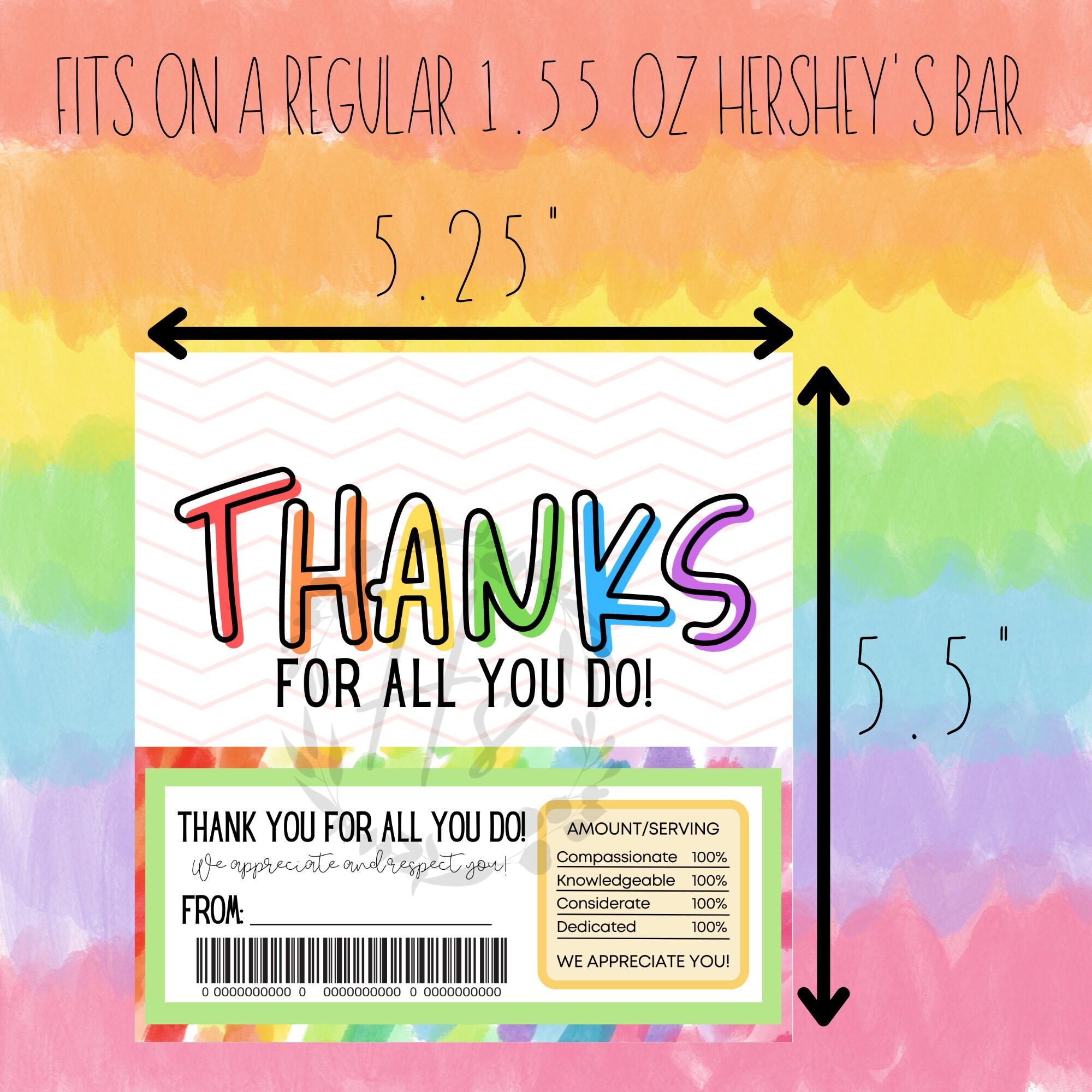 Thanks for All You Do Candy Bar Wrap | Appreciation | Marketing ...