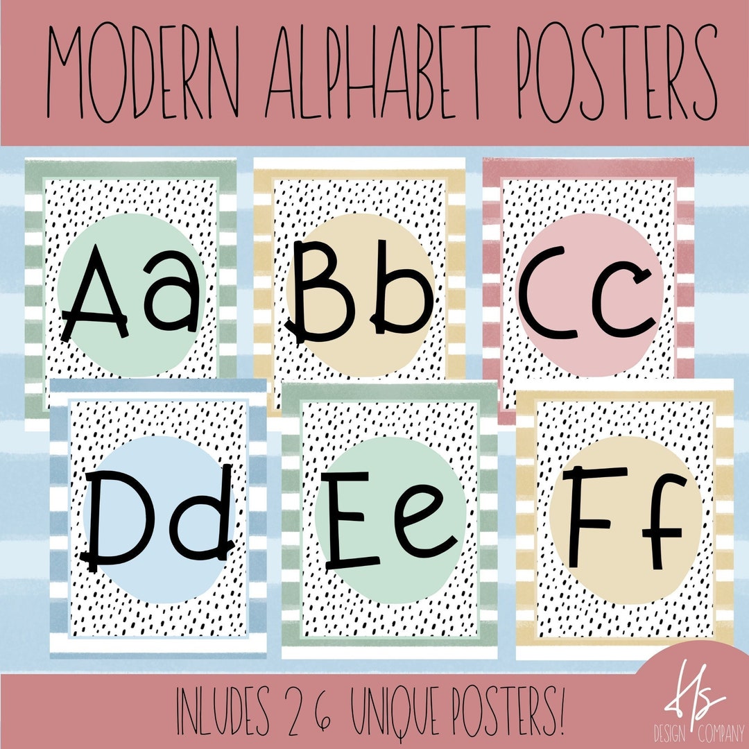 PRINTABLE Modern Colorful ABC Poster Pack | Bulletin Board Posters ...