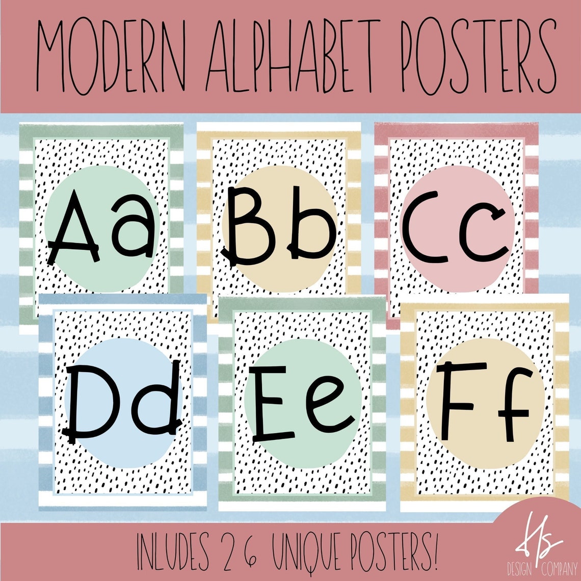 PRINTABLE Modern Colorful ABC Poster Pack | Bulletin Board Posters ...