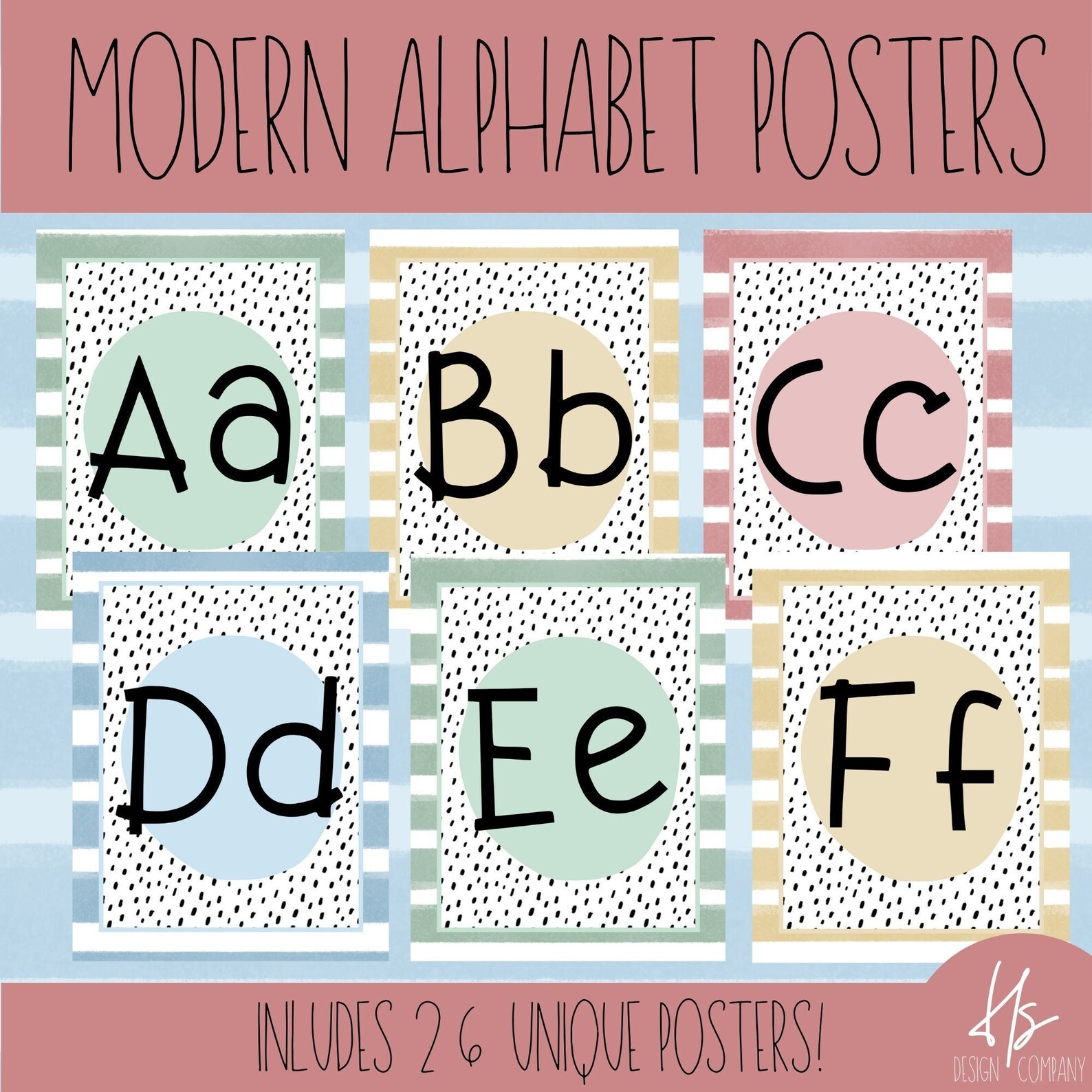 PRINTABLE Modern Colorful ABC Poster Pack | Bulletin Board Posters ...