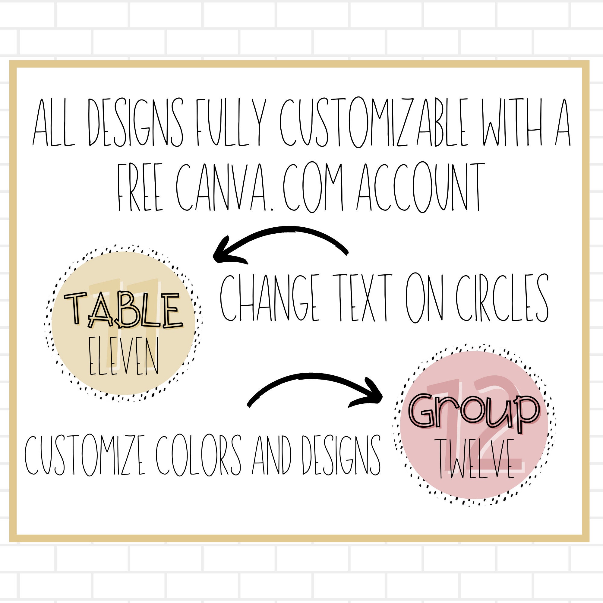 EDITABLE Table and Group Signs Modern Colorful Bulletin - Etsy