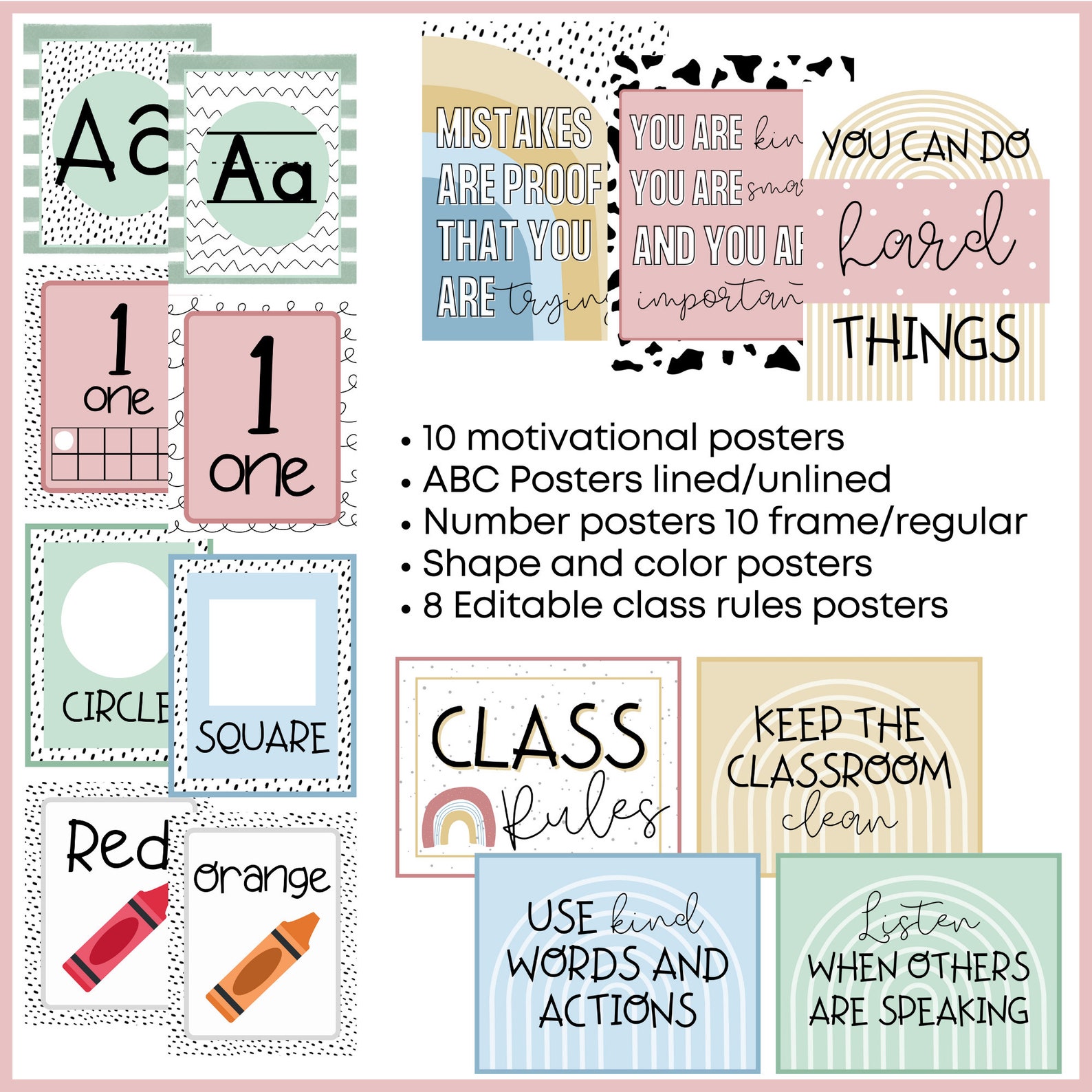 Modern Colorful Classroom Decor Bundle Printable Classroom - Etsy