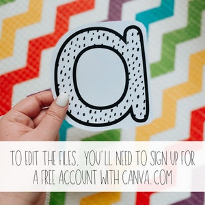 EDITABLE Dotted Classroom Bulletin Board Letters Full Alphabet ...