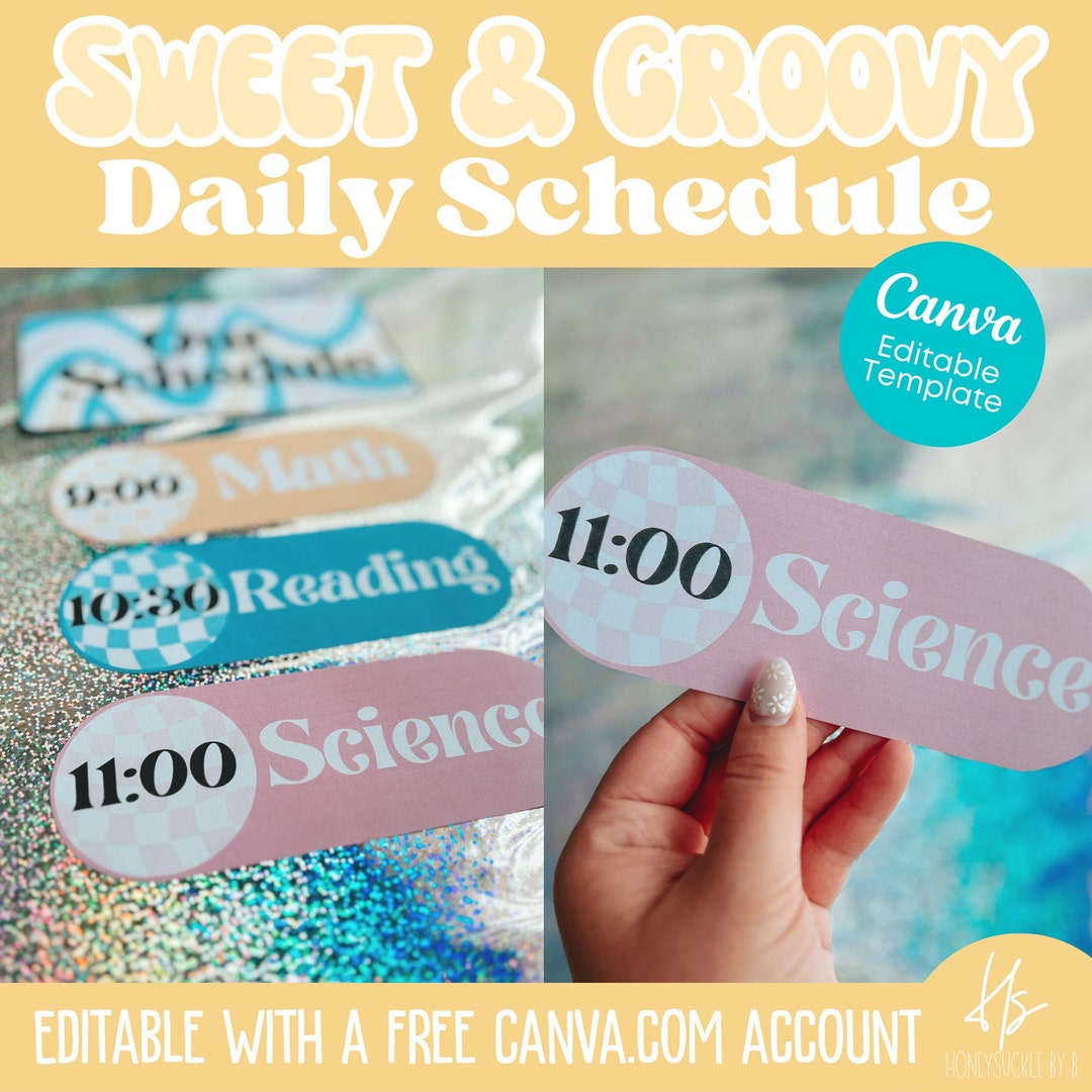 EDITABLE Daily Schedule Cards | Modern Colorful | Bulletin Board ...