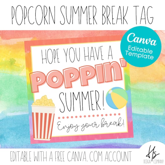PRINTABLE Hope You Have A Popping Summer Gift Tag Summer | Etsy