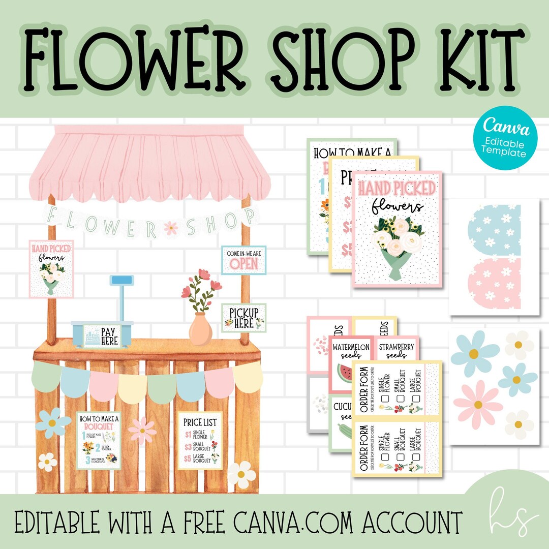 EDITABLE Flower Shop Dramatic Play Kit | Spring Activity | Preschool ...