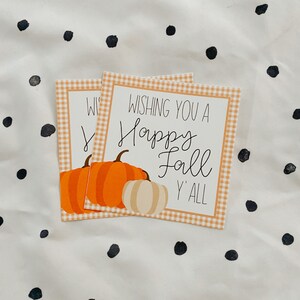 Wishing You A Happy Fall Y'all Printable Gift Tag | Fall Gift Tag ...