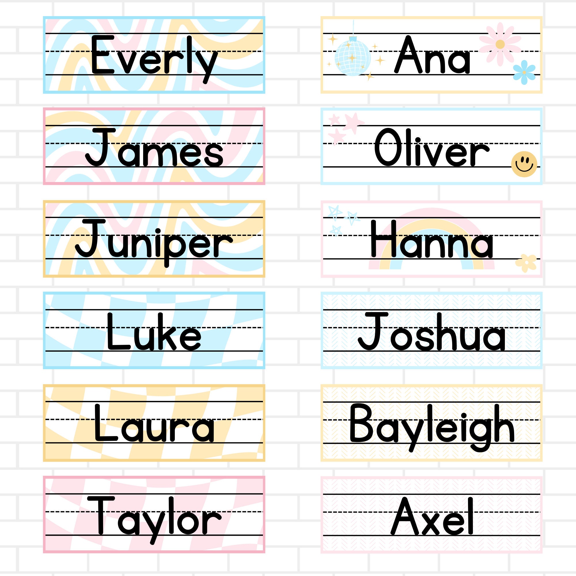 EDITABLE Name Tags | Sweet Groovy | Printable Classroom Name Tags ...
