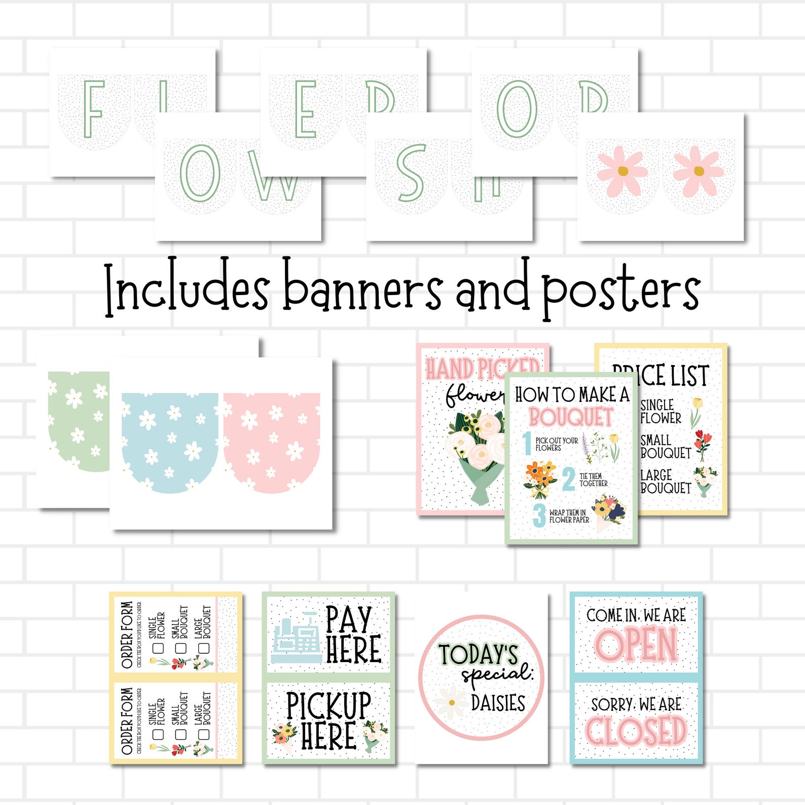 EDITABLE Flower Shop Dramatic Play Kit | Spring Activity | Preschool ...