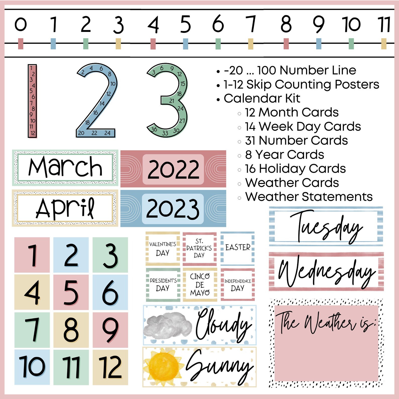 Modern Colorful Classroom Decor Bundle Printable Classroom - Etsy