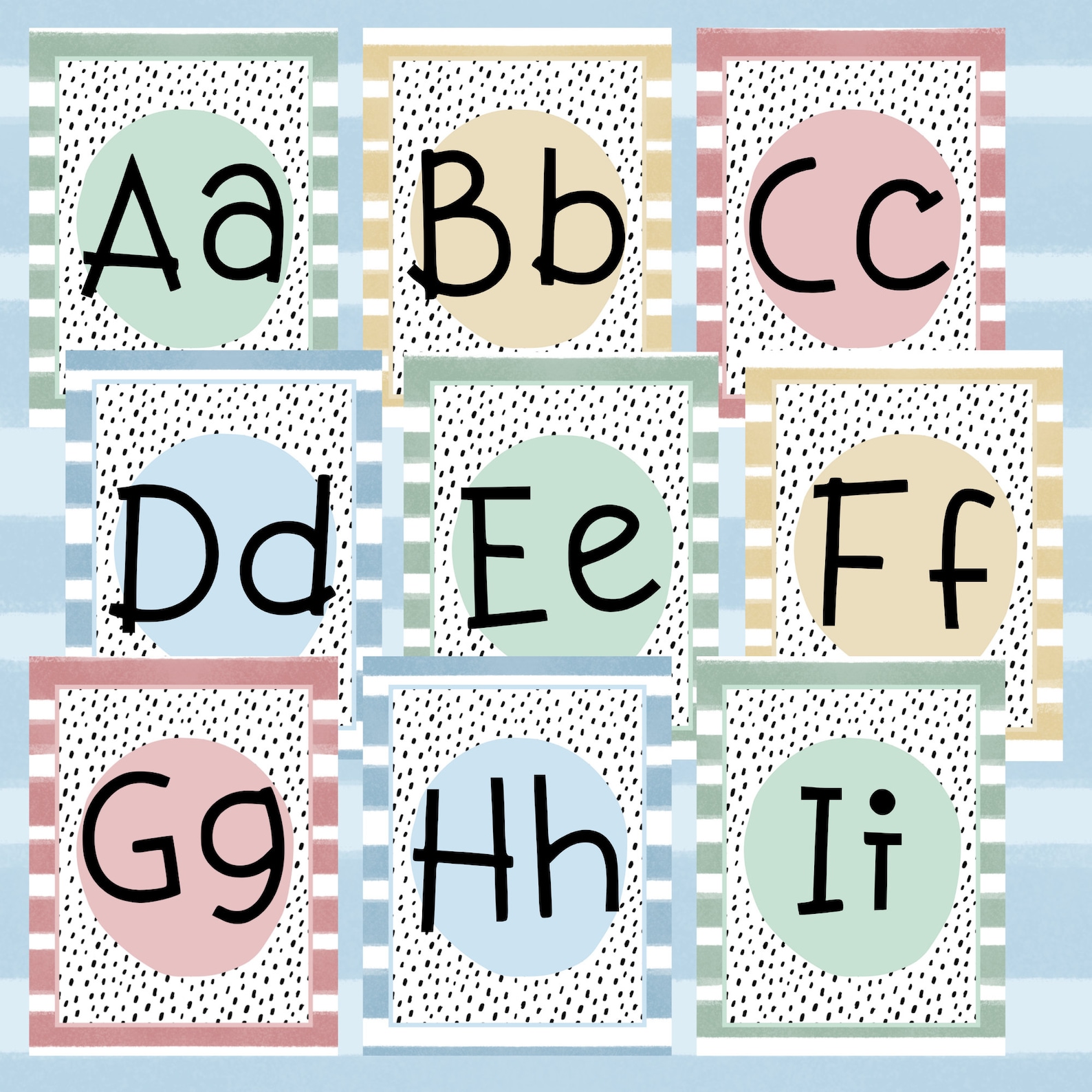 PRINTABLE Modern Colorful ABC Poster Pack Bulletin Board - Etsy