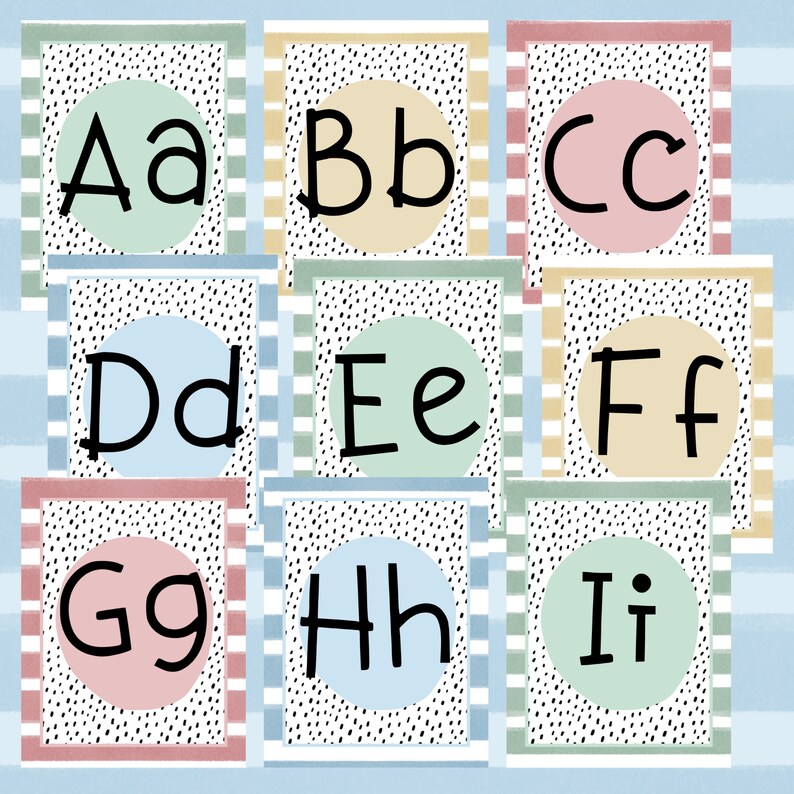 PRINTABLE Modern Colorful ABC Poster Pack Bulletin Board - Etsy