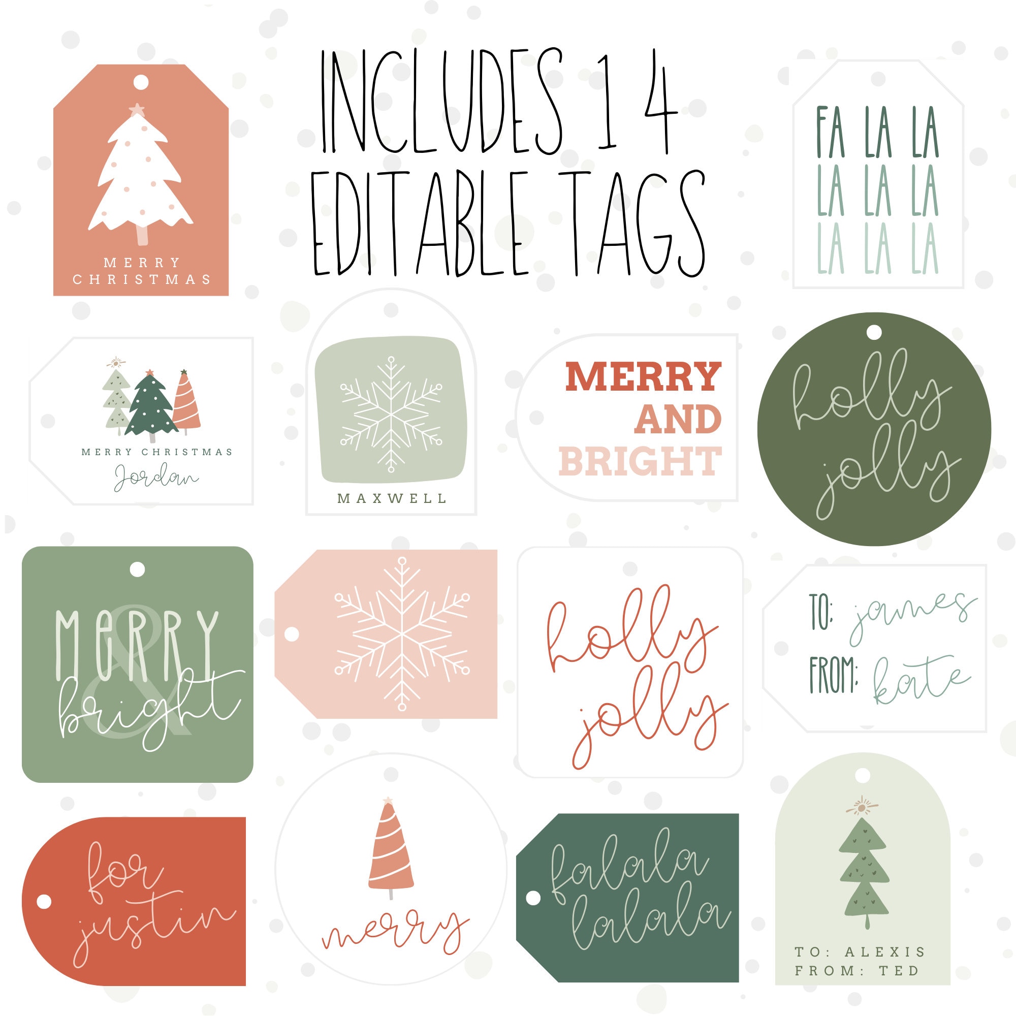 EDITABLE Christmas Gift Tag Set | Holiday Gift Tags | Editable ...
