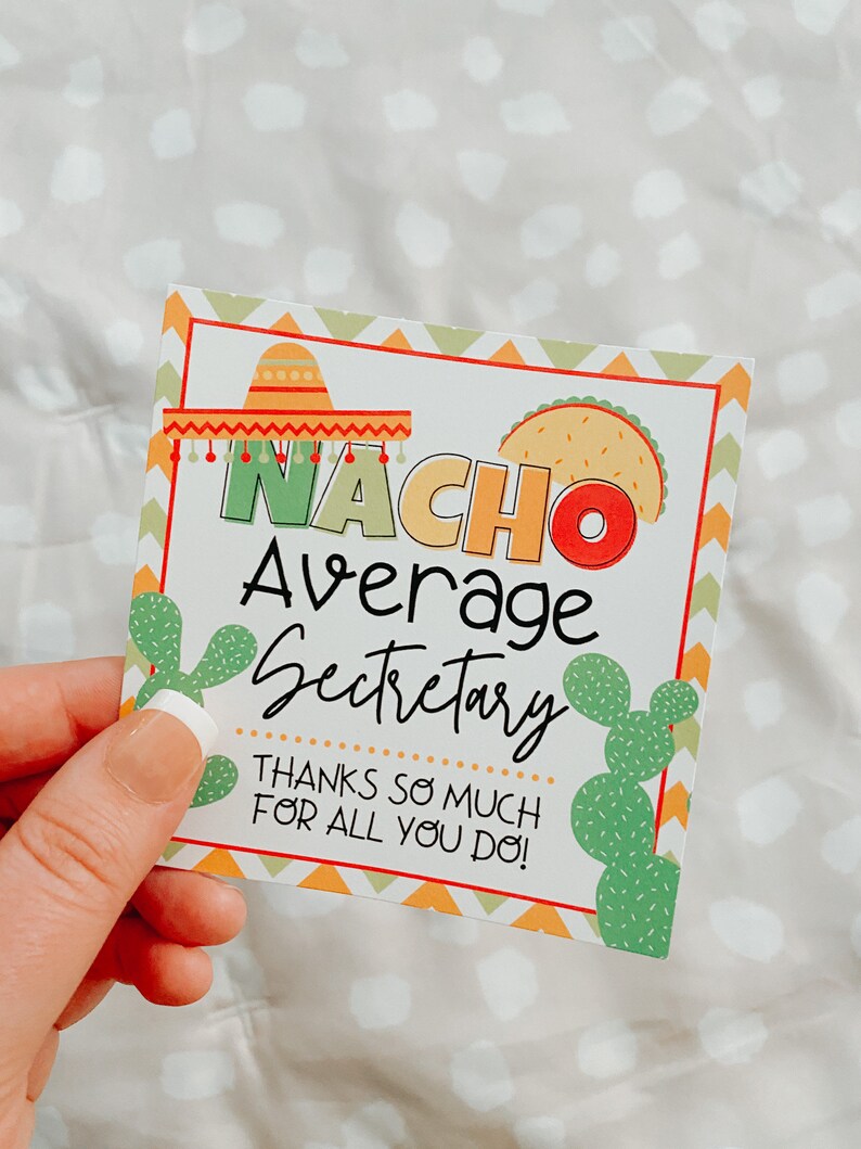 PRINTABLE Nacho Average Teacher Gift Tag Set of 8 Teacher | Etsy