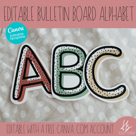 EDITABLE Modern Classroom Banner Letters Full Alphabet - Etsy