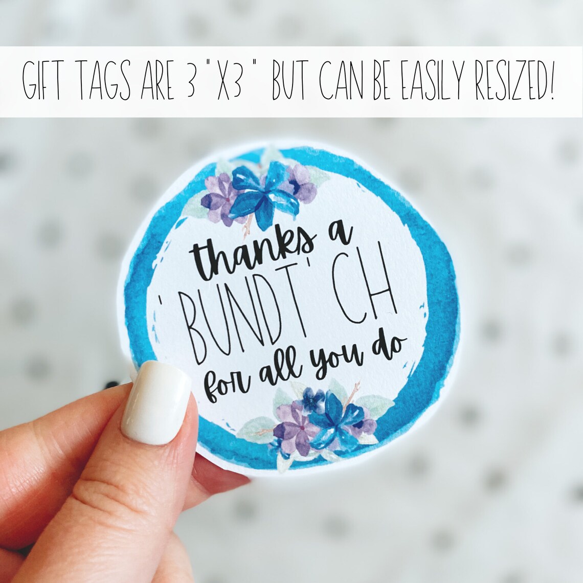 Thanks a Bundtch for All You Do Gift Tag Bundt Cake Tag - Etsy