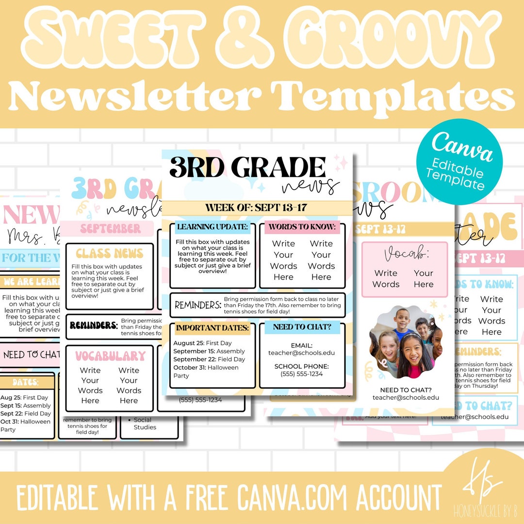 EDITABLE Classroom Newsletter Templates | Sweet & Groovy | Elementary ...