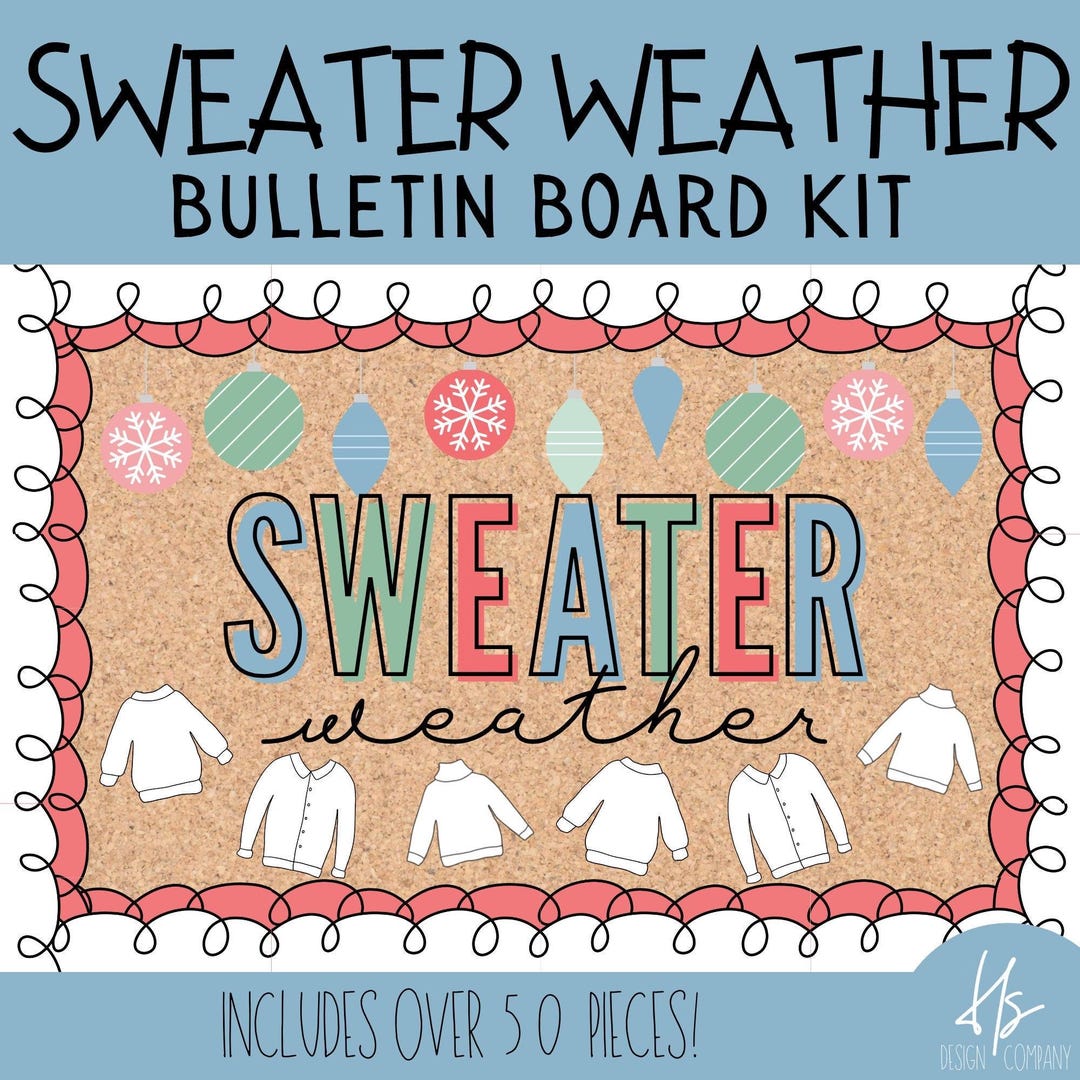 PRINTABLE Sweater Weather Bulletin Board Pack | Printable Bulletin ...