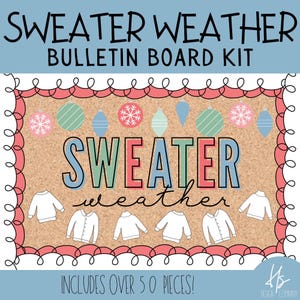 PRINTABLE Sweater Weather Bulletin Board Pack | Printable Bulletin ...