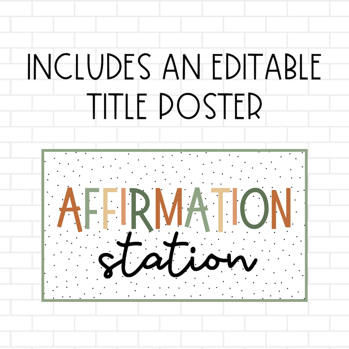 EDITABLE Affirmation Station Posters | Jungle Safari | Bulletin Board ...